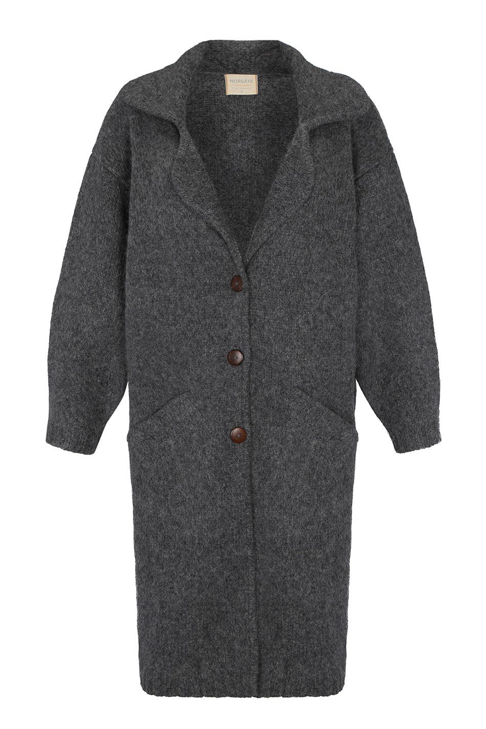 Kuma Coat - Dim grey | Norgäte Alpaca Knitwear Ethically Made in Peru